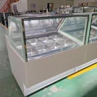 China Right Angled Countertop Gelato Display Freezer White Color For Ice Cream Store for sale