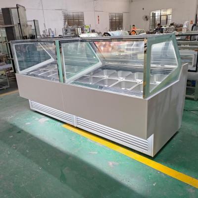 China Right Angled Countertop Gelato Display Freezer White Color For Ice Cream Store for sale