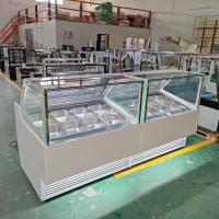 China Right Angled Countertop Gelato Display Freezer White Color For Ice Cream Store for sale
