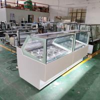China Gelato Ice Cream Showcase Freezer Commercial With Compressor Cooling System for sale