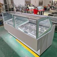China Gelato Ice Cream Showcase Freezer Commercial With Compressor Cooling System for sale