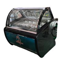 China 12 Pan Gelato Ice Cream Display Freezer Air Cooling Customized CE Approved for sale