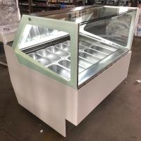 China Sliding Door Commercial Gelato Freezer Ice Cream Display Cabinets With LED Light for sale