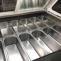 China Sliding Door Commercial Gelato Freezer Ice Cream Display Cabinets With LED Light for sale