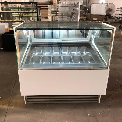 China Sliding Door Commercial Gelato Freezer Ice Cream Display Cabinets With LED Light for sale