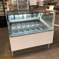 China Sliding Door Commercial Gelato Freezer Ice Cream Display Cabinets With LED Light for sale