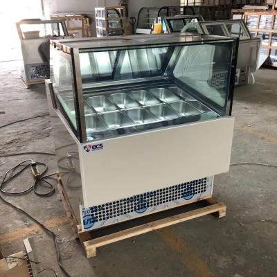 China 10Pans Commercial Gelato Display Freezer Hard Icecream Refrigerator for sale