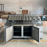 China Double Temperature Pizza Prep Table Fridge Commercial for Food Shop Chiller for sale