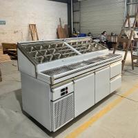 China Double Temperature Pizza Prep Table Fridge Commercial for Food Shop Chiller for sale