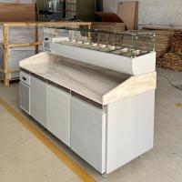 China Restaurant Commercial Sandwich Prep Table Pizza Refrigerator with Granite Marble Top for sale