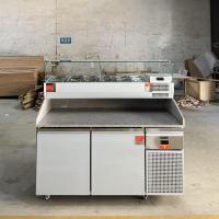 China Double-Temperature Air Cooler Salad Pizza Prep Table Refrigerator With Marble Worktop for sale