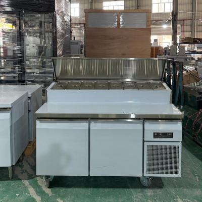 China Pizza Refrigerated Sandwich Prep Table Commercial Counter Top Single Temperature for sale