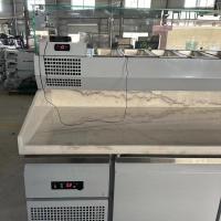 China Big Size Pizza Prep Table Marble Top Dual-Temperature Display Refrigerator Workbench for Restaurant Kitchen for sale