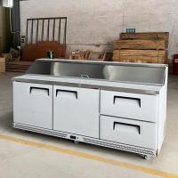 China Stainless Steel Sandwich Prep Refrigerator Commercial Single Temperature 3 Door for sale