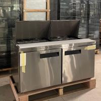 China Stainless Steel Sandwich Salad Prep Table Refrigerator Commercial 2 Door for sale