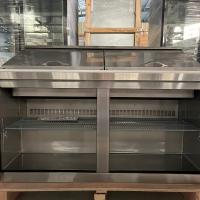 China Stainless Steel Sandwich Salad Prep Table Refrigerator Commercial 2 Door for sale