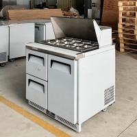 China 12 Pans Refrigerated Sandwich Prep Table Commercial Counter Top for sale