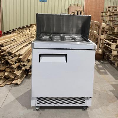 China Single Door Kitchen Refrigerated Sandwich Prep Table Air Cooled With Backsplash for sale