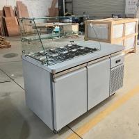 China Single Temperature Pizza Salad Preparation Fridge 2 Door Automatic Defrost for sale