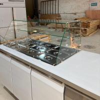 China Stainless Steel Countertop Salad Fridge Commercial With Glass Canopy for sale