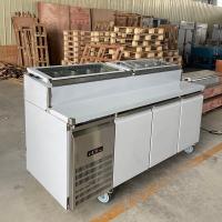 China Stainless Steel Fruit Salad Display Refrigerator Air Cooling 3 Doors for sale