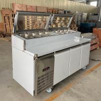 China Stainless Steel Fruit Salad Display Refrigerator Air Cooling 3 Doors for sale