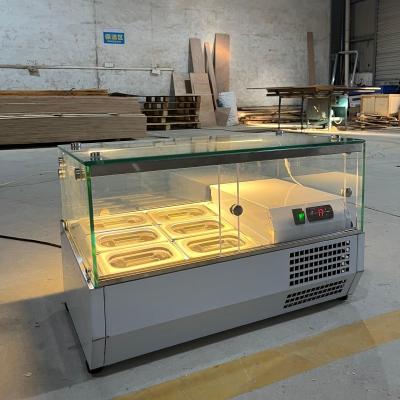 China Buffet Refrigerated Counter Top Salad Bar With LCD Temperature Display Screen for sale