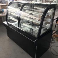 China Double Temperature Curved Glass Cake Display Refrigerator for Bakery Pastry Bread for sale