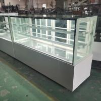 China Square Glass Refrigerated Bakery Showcase Double Layer Bread Fridge for sale