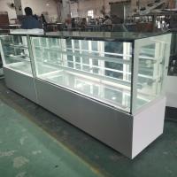 China Square Glass Refrigerated Bakery Showcase Double Layer Bread Fridge for sale