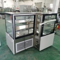 China LED Lighting Corner Bakery Display Fridge Marble Base Display Anti Fog for Bakery Shop for sale