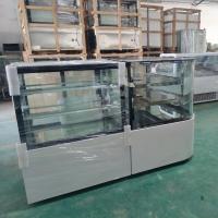 China LED Lighting Corner Bakery Display Fridge Marble Base Display Anti Fog for Bakery Shop for sale