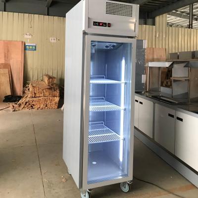 China Customized Glass Door Fridge One Door GN650TN Chiller Ecof-friendly Commercial Refrigerator Upright Cabinet for sale
