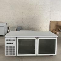 China Double Glass Doors Kitchen Fridge Workbench Undercounter Refrigerators Freezers Refrigerator for sale