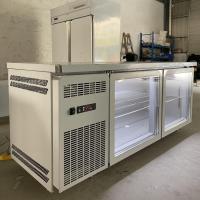 China Double Glass Doors Kitchen Fridge Workbench Undercounter Refrigerators Freezers Refrigerator for sale
