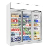 China Commercial Upright 2 Glass Door Refrigerator Display Fridge Beverage Cooler Cold Drink Showcase for Supermarket for sale