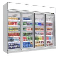China Commercial Upright 2 Glass Door Refrigerator Display Fridge Beverage Cooler Cold Drink Showcase for Supermarket for sale