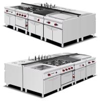 China Kitchen Commercial Gas Stove 304 Stainless Steel Cooking Range for sale