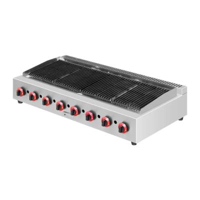 China Fast Food Restaurant Equipment Stainless Steel Gas Lava Rock Grill for sale