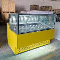 China 16 Trays Glass Door Hard Ice Cream Display Cabinet Italian Gelato Freezer for sale