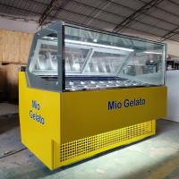 China 16 Trays Glass Door Hard Ice Cream Display Cabinet Italian Gelato Freezer for sale