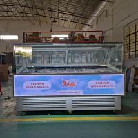 China Air Cooling Gelato Display Freezer Ice Cream Refrigerator Showcase With LED Panel for sale