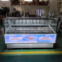 China Air Cooling Ice Cream Display Freezer Gelato Showcase With 20 Pans for sale