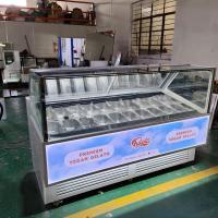 China Air Cooling Ice Cream Display Freezer Gelato Showcase With 20 Pans for sale