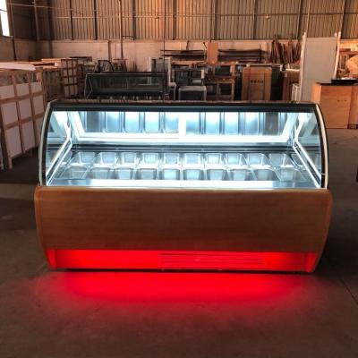 China Supermarket Countertop Gelato Display Freezer Commercial With Glass Door for sale