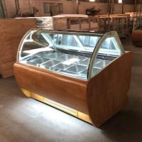 China Ventilated Gelato Display Cabinet with 10 1/2 Big GN Pans Ice Cream Counter for sale