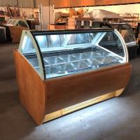 China Ventilated Gelato Display Cabinet with 10 1/2 Big GN Pans Ice Cream Counter for sale