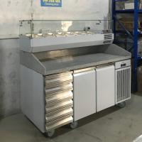 China Professional Stainless Steel Pizza Cone Prep Table/pizza Display Refrigerator/refrigerated Pizza Counter for sale