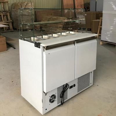 China Fruit Fresh Keeping Salad Prep Cooler Stainless Steel Pizza Prep Refrigerator for sale