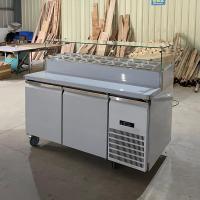China Customizable Stainless Steel Pizza Prep Table Refrigerated Pizza Counter Pizza Freezer for sale